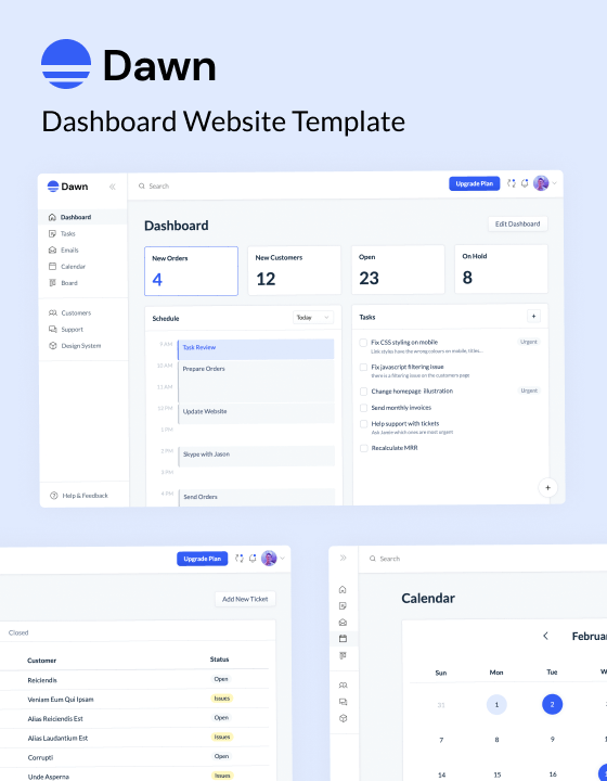 Dawn - Dashboard HTML5 Responsive Website Template